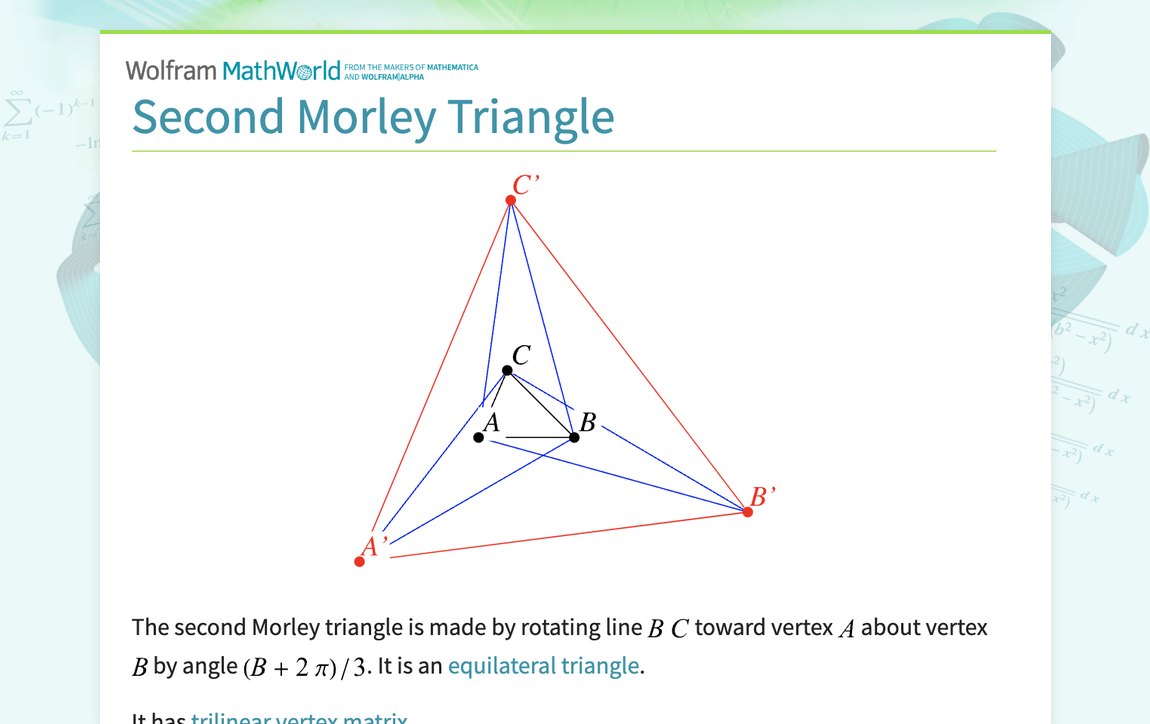 Second Morley Triangle -- from Wolfram MathWorld