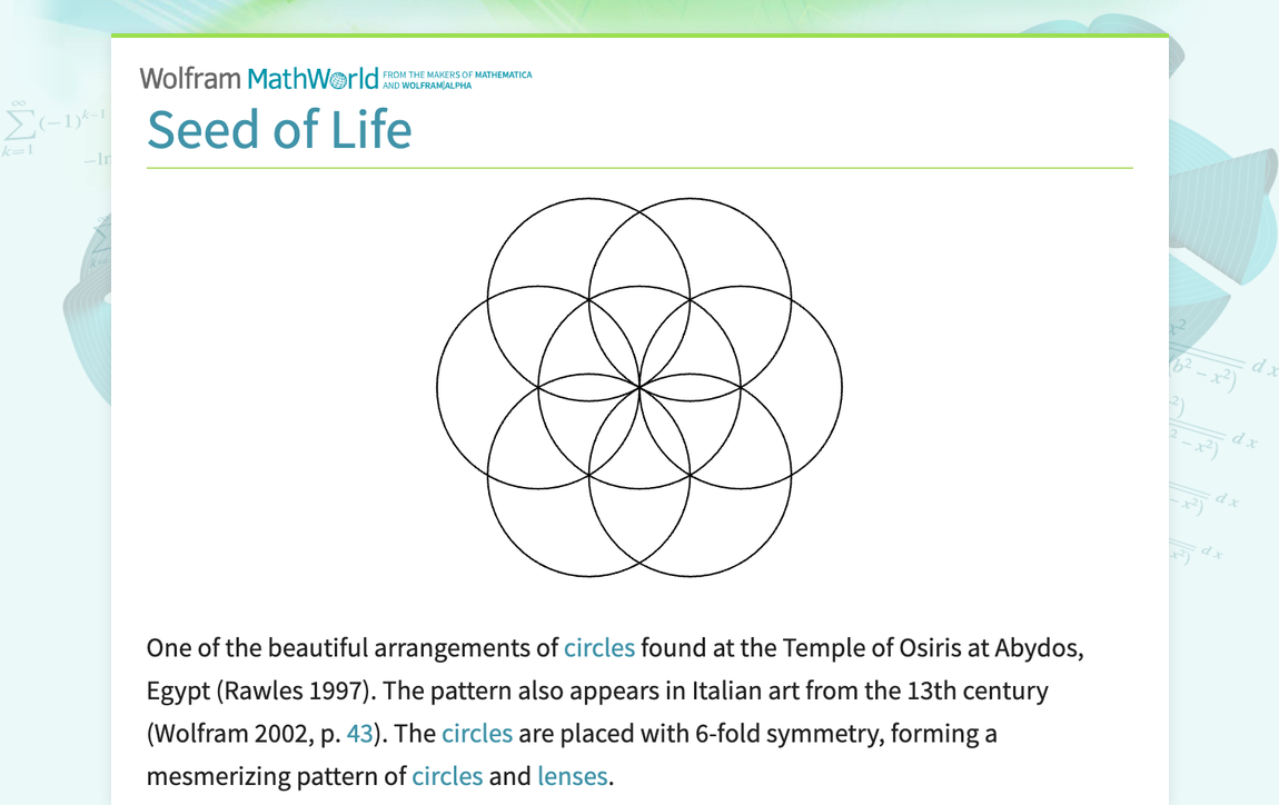 Seed of Life -- from Wolfram MathWorld