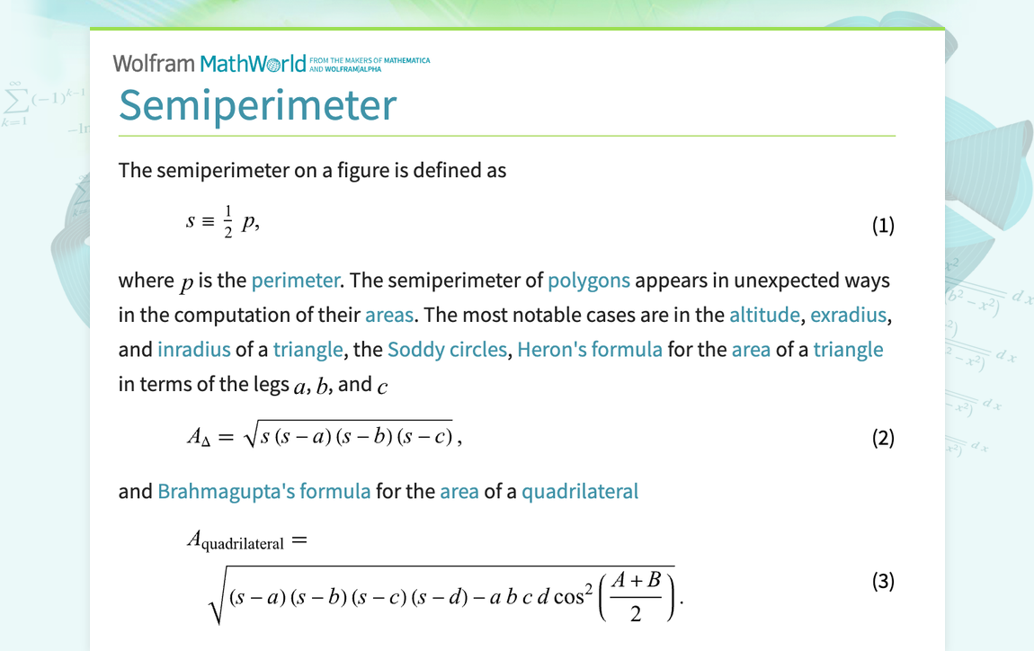 Semiperimeter -- from Wolfram MathWorld