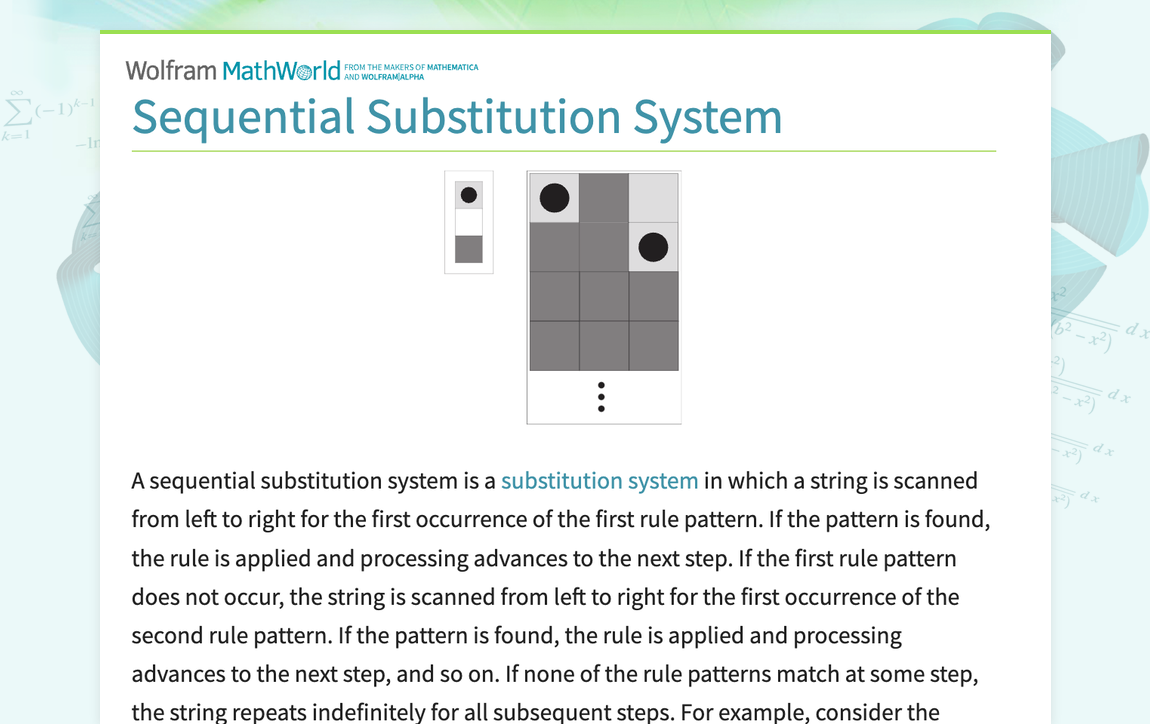 Sequential Substitution System -- from Wolfram MathWorld