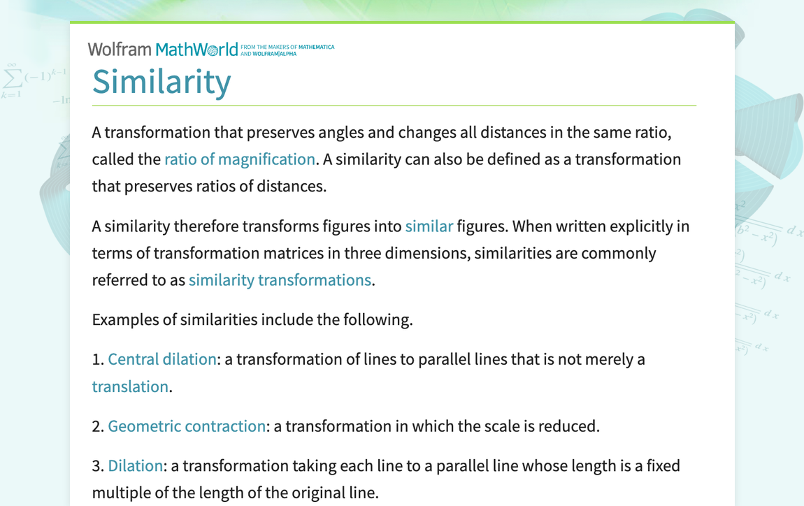 Similarity -- from Wolfram MathWorld