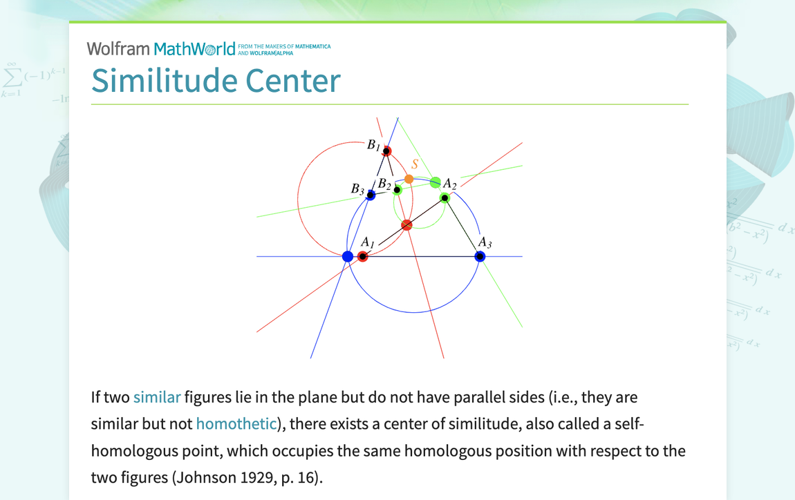 Similitude Center -- from Wolfram MathWorld