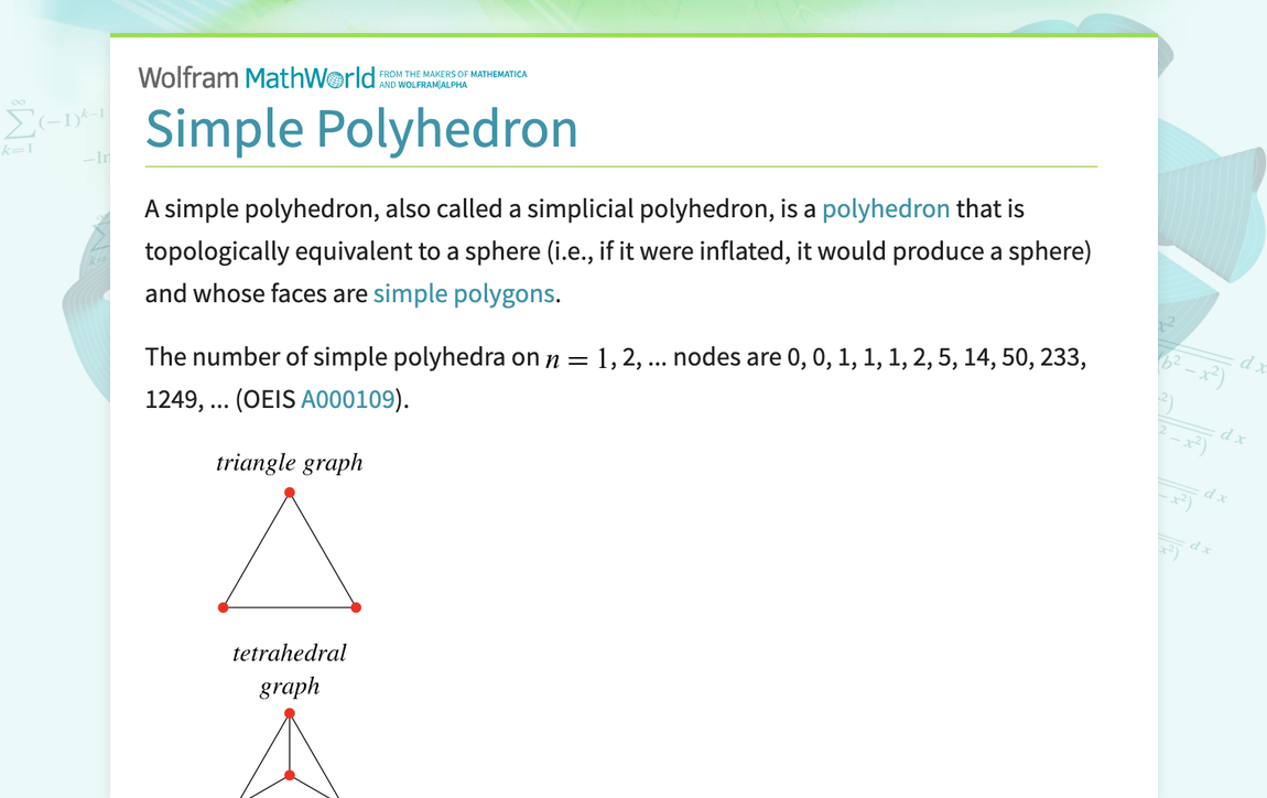 Simple Polyhedron -- from Wolfram MathWorld