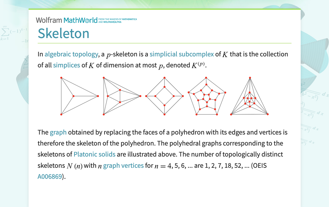 Skeleton -- from Wolfram MathWorld