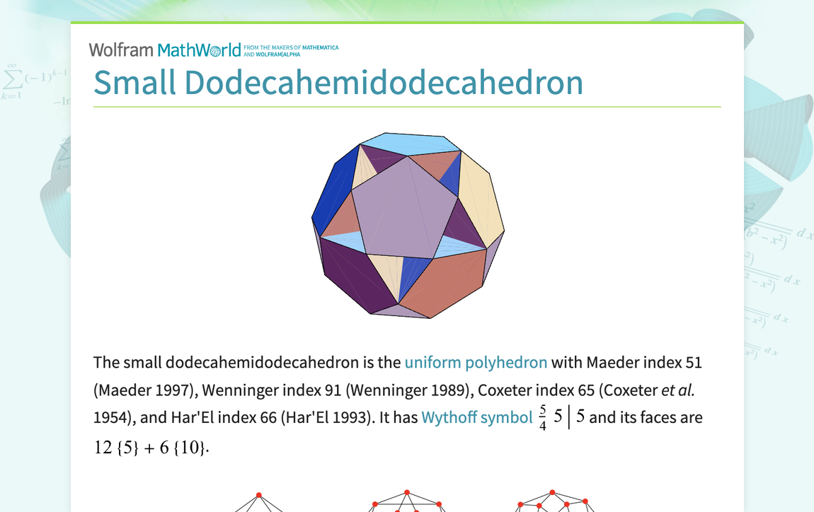 Small Dodecahemidodecahedron -- from Wolfram MathWorld