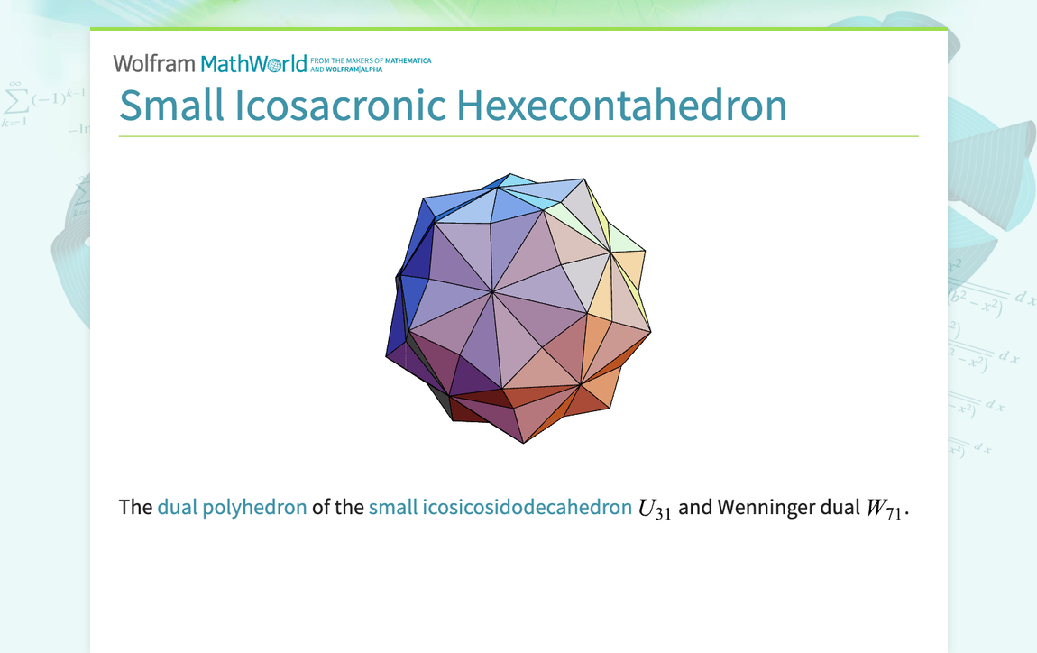 Small Icosacronic Hexecontahedron -- from Wolfram MathWorld