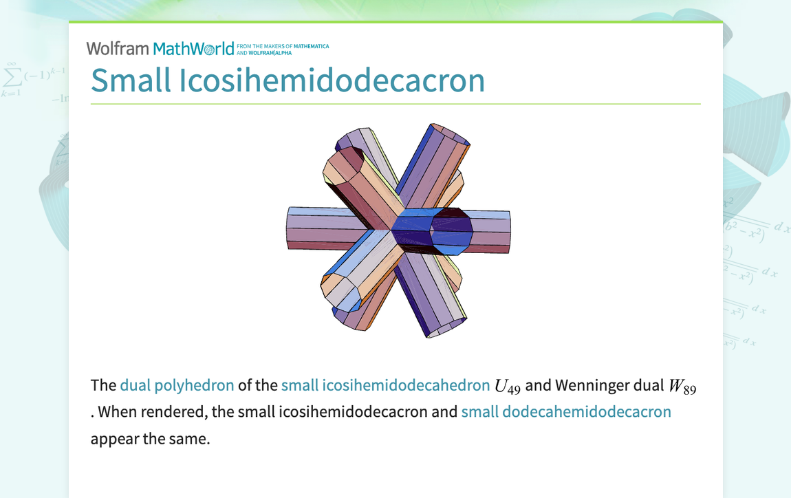 Small Icosihemidodecacron -- from Wolfram MathWorld