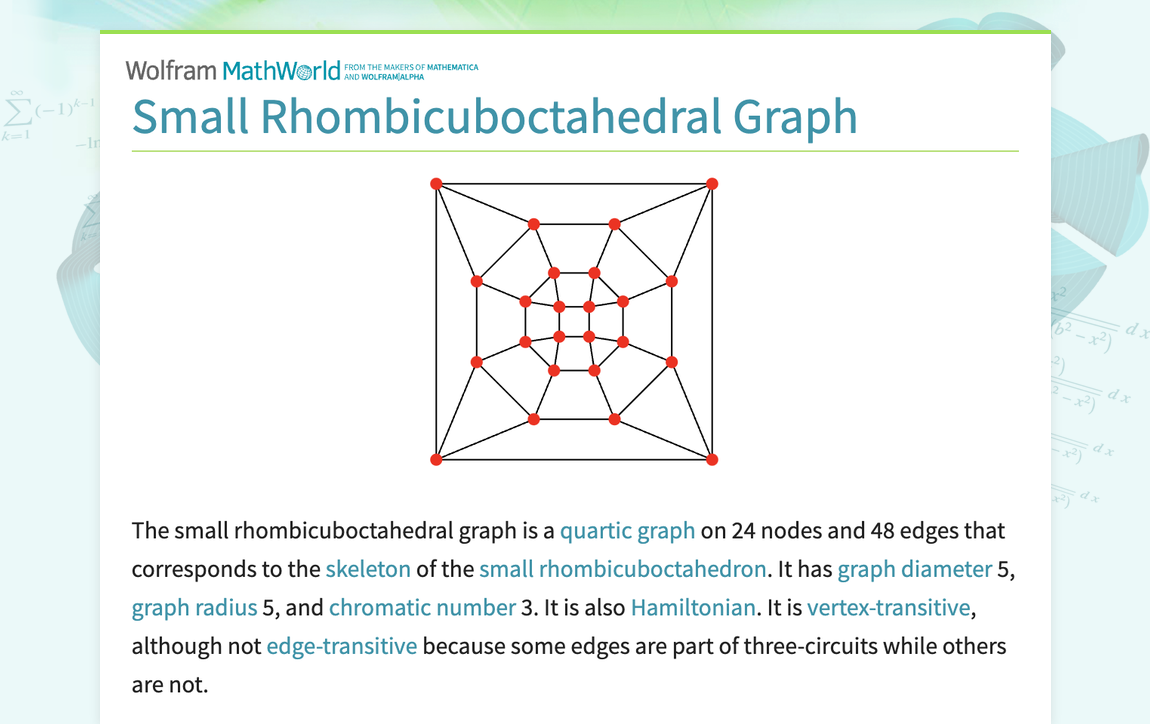 Small Rhombicuboctahedral Graph -- from Wolfram MathWorld