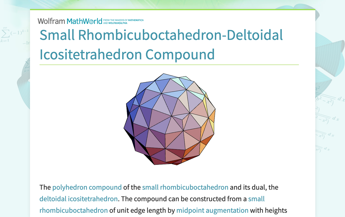Small Rhombicuboctahedron-Deltoidal Icositetrahedron Compound -- from ...