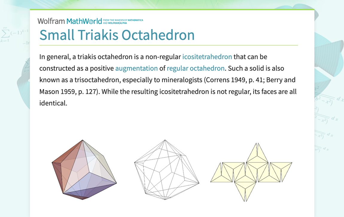 Small Triakis Octahedron -- from Wolfram MathWorld