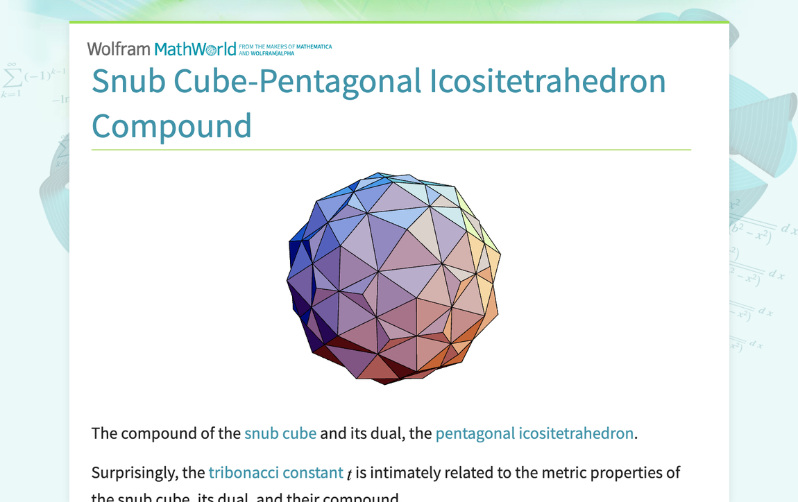 Snub Cube-Pentagonal Icositetrahedron Compound -- from Wolfram MathWorld