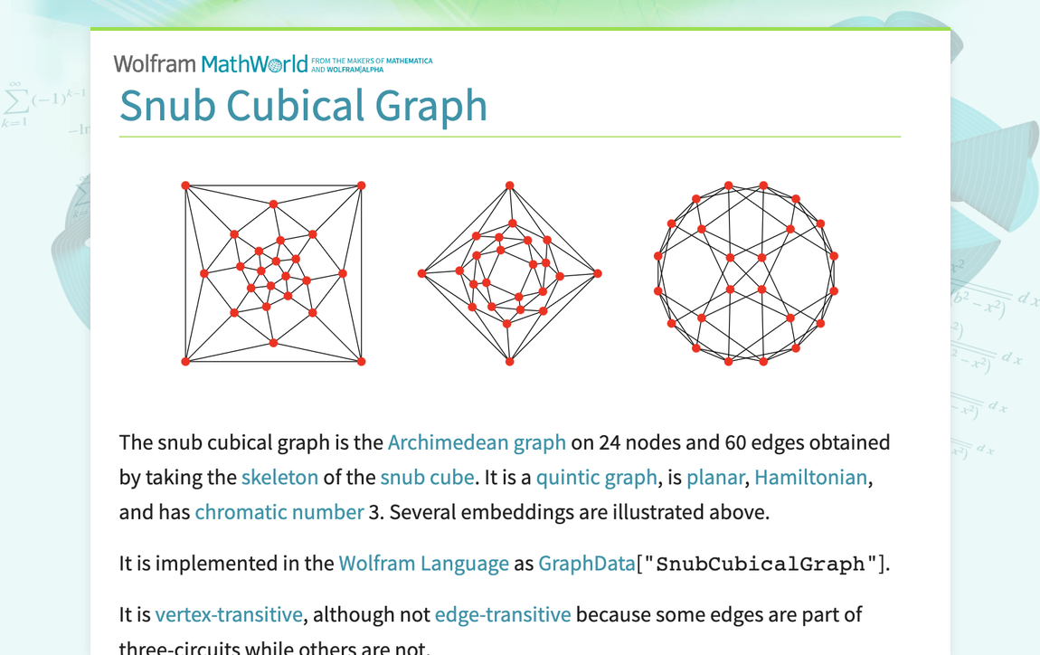 Snub Cubical Graph -- from Wolfram MathWorld