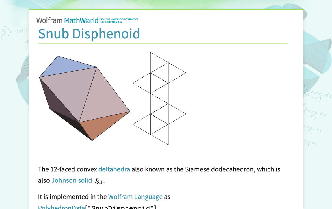 Snub Disphenoid -- from Wolfram MathWorld