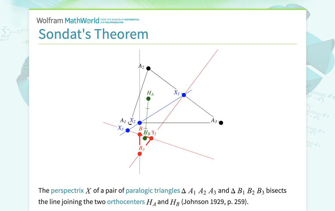 Sondat's Theorem -- from Wolfram MathWorld