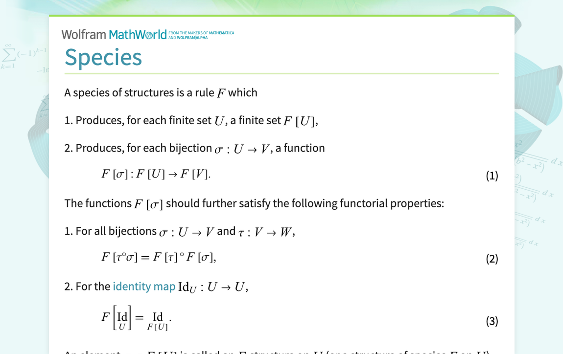 Species -- from Wolfram MathWorld