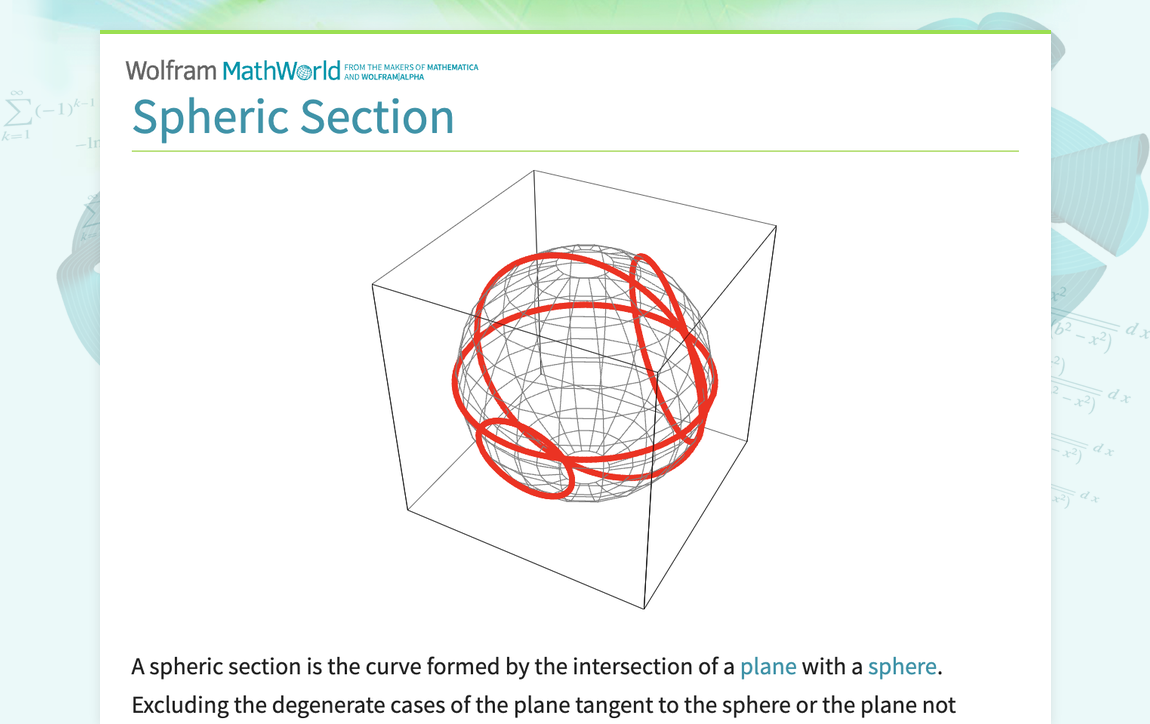 Spheric Section -- from Wolfram MathWorld