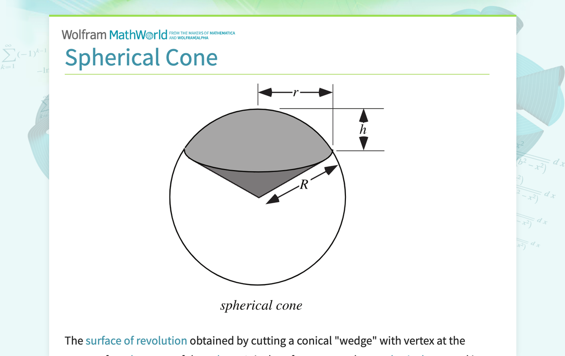 Volume Formula Cone