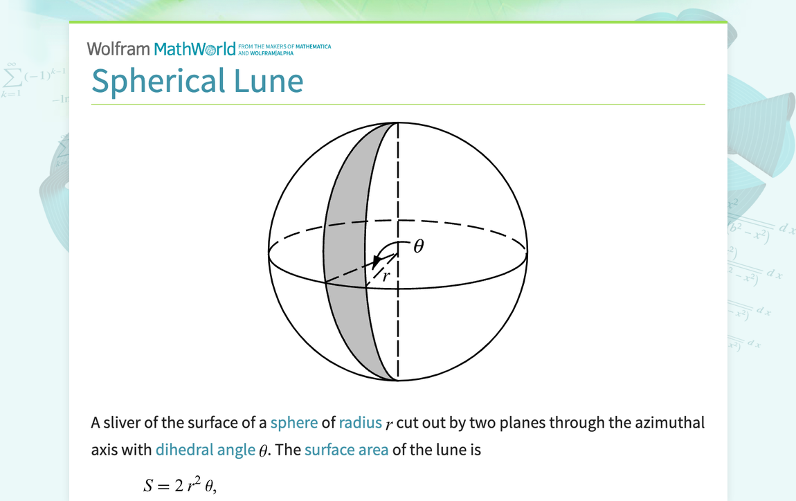 Spherical Lune -- from Wolfram MathWorld