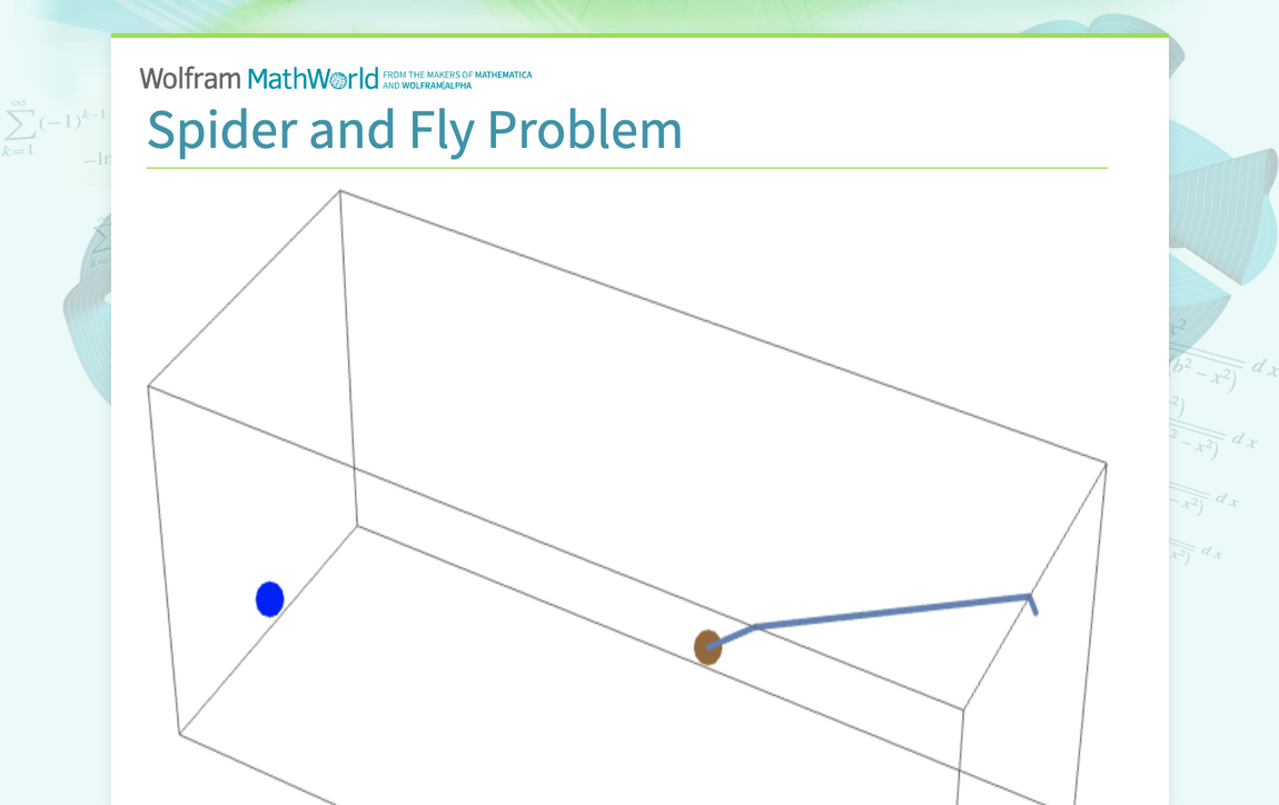Spider and Fly Problem -- from Wolfram MathWorld