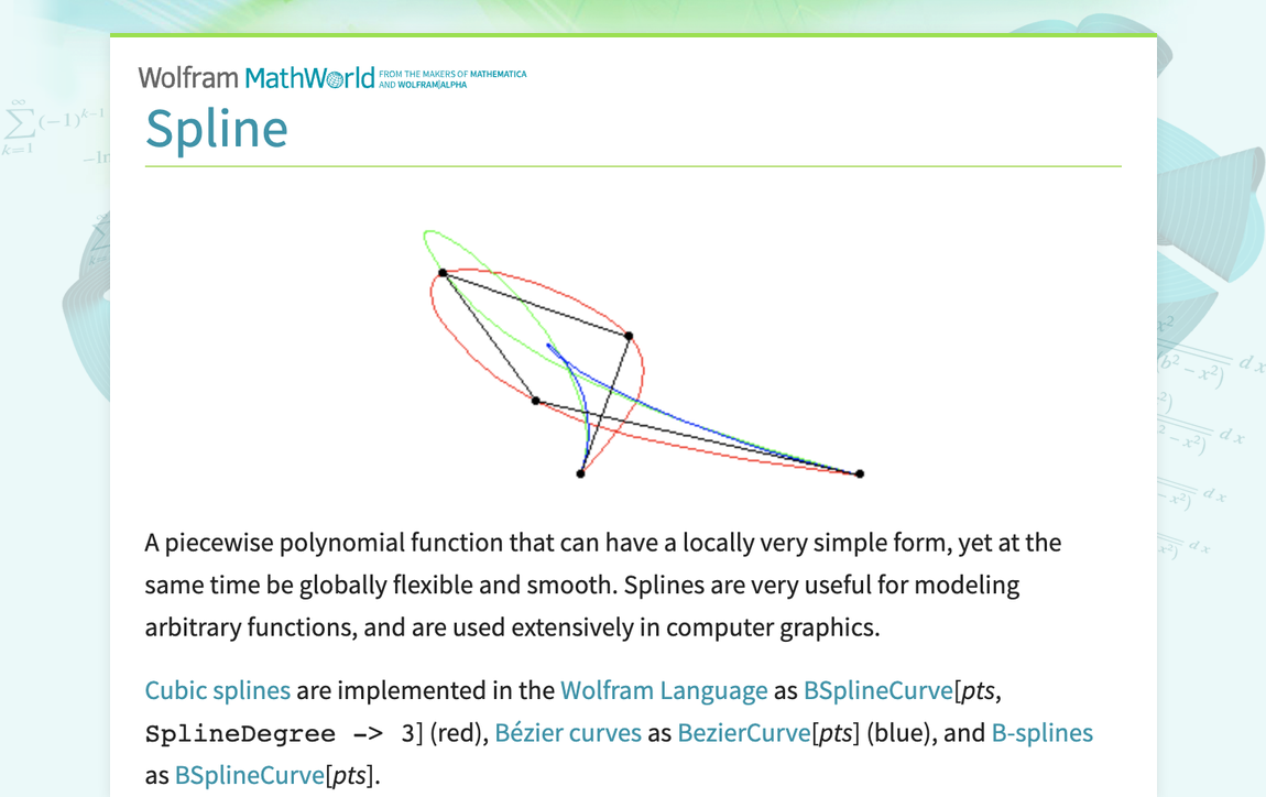 Spline -- from Wolfram MathWorld