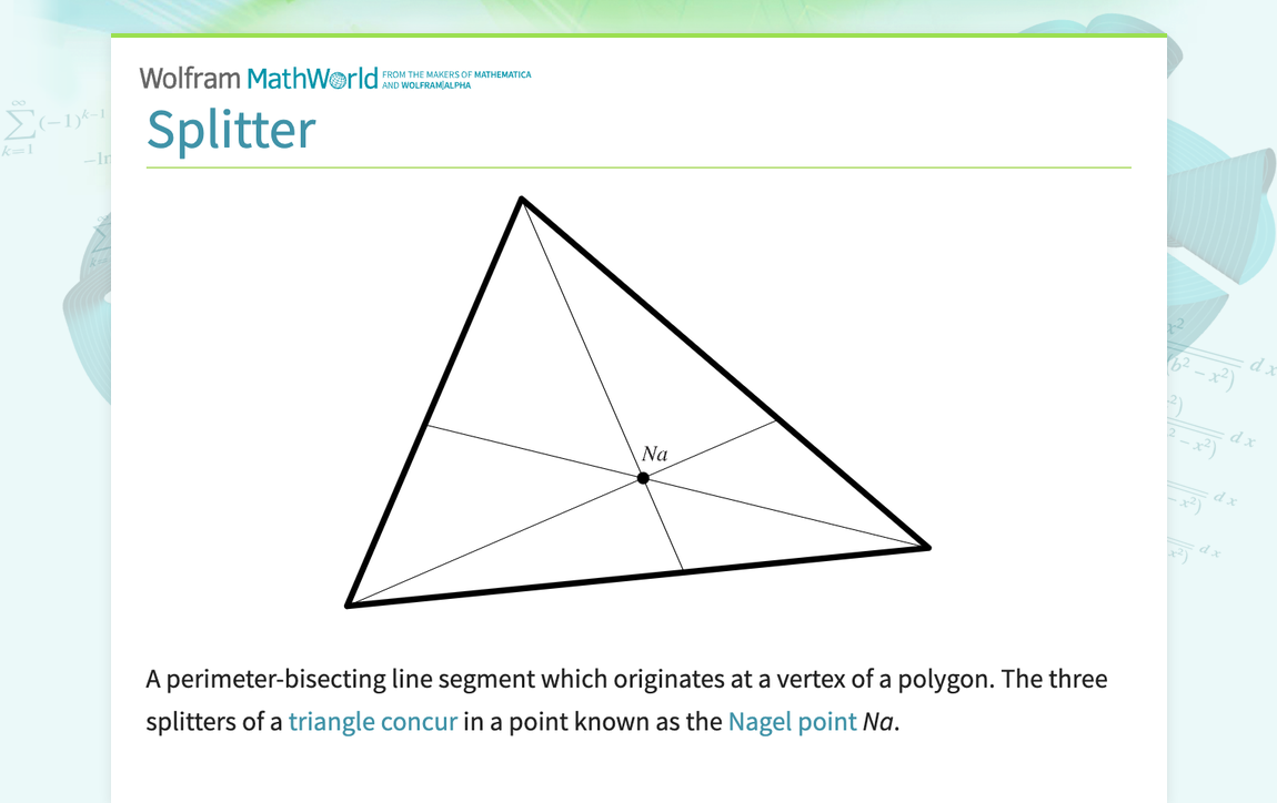 Splitter -- from Wolfram MathWorld