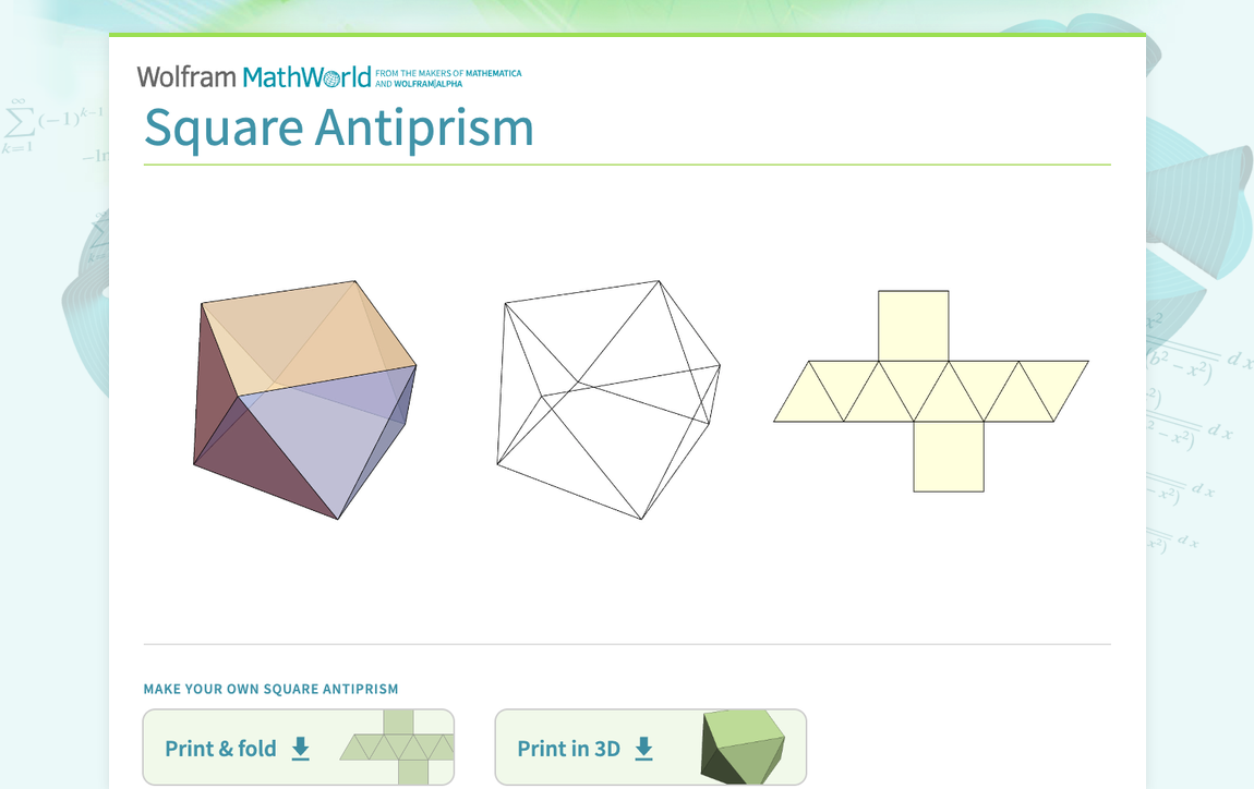 Square Antiprism -- from Wolfram MathWorld