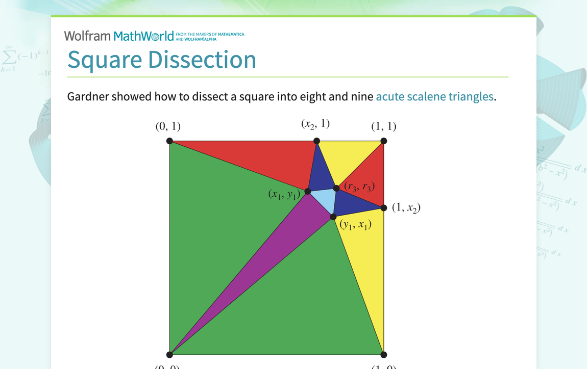 Square Dissection -- from Wolfram MathWorld