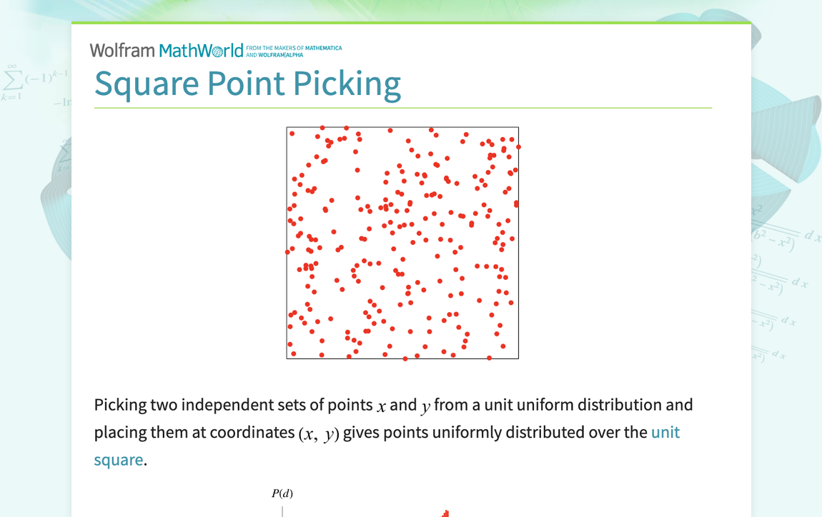 Square Point Picking -- from Wolfram MathWorld