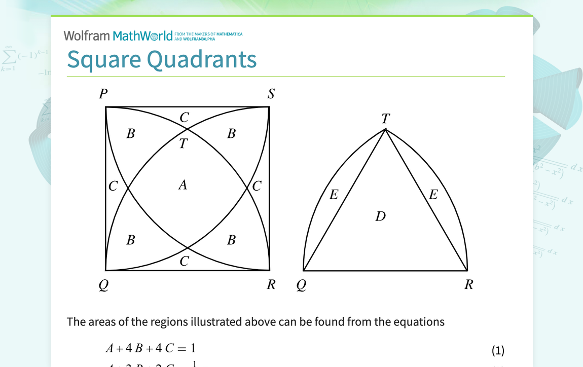 Square Quadrants -- from Wolfram MathWorld
