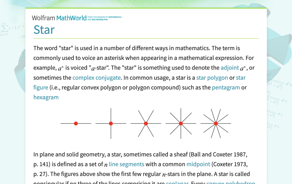 Star -- from Wolfram MathWorld