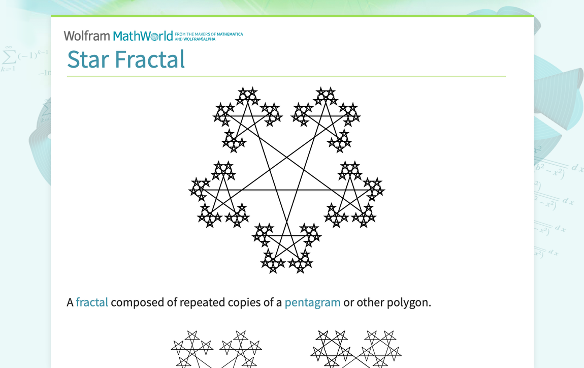 Star Fractal -- from Wolfram MathWorld