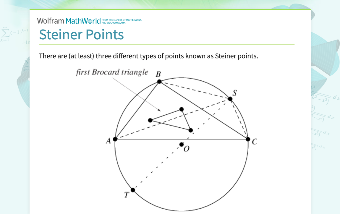 Steiner Points -- from Wolfram MathWorld