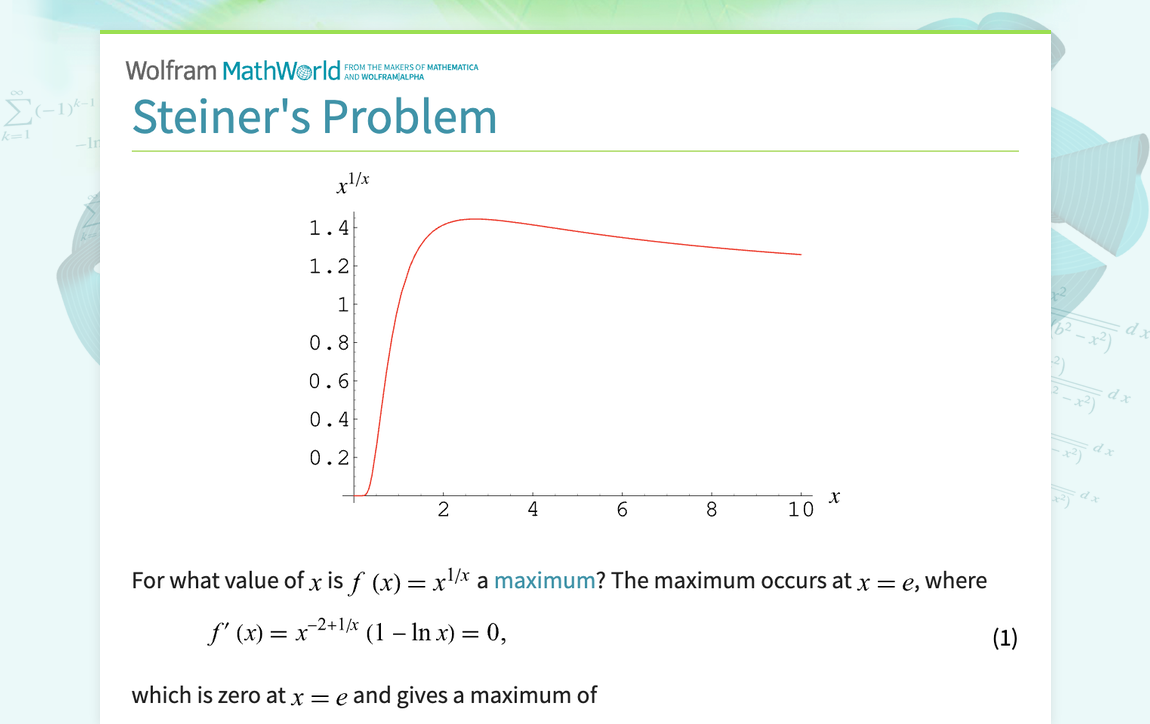 Steiner's Problem -- from Wolfram MathWorld