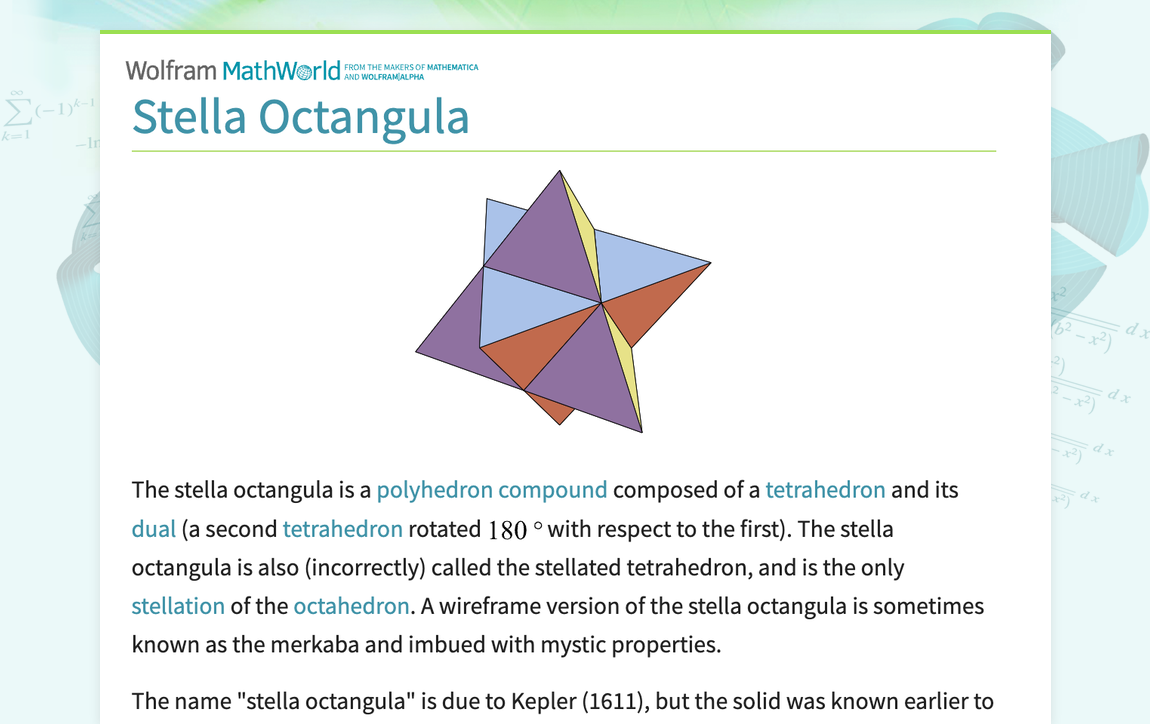 Stella Octangula -- from Wolfram MathWorld