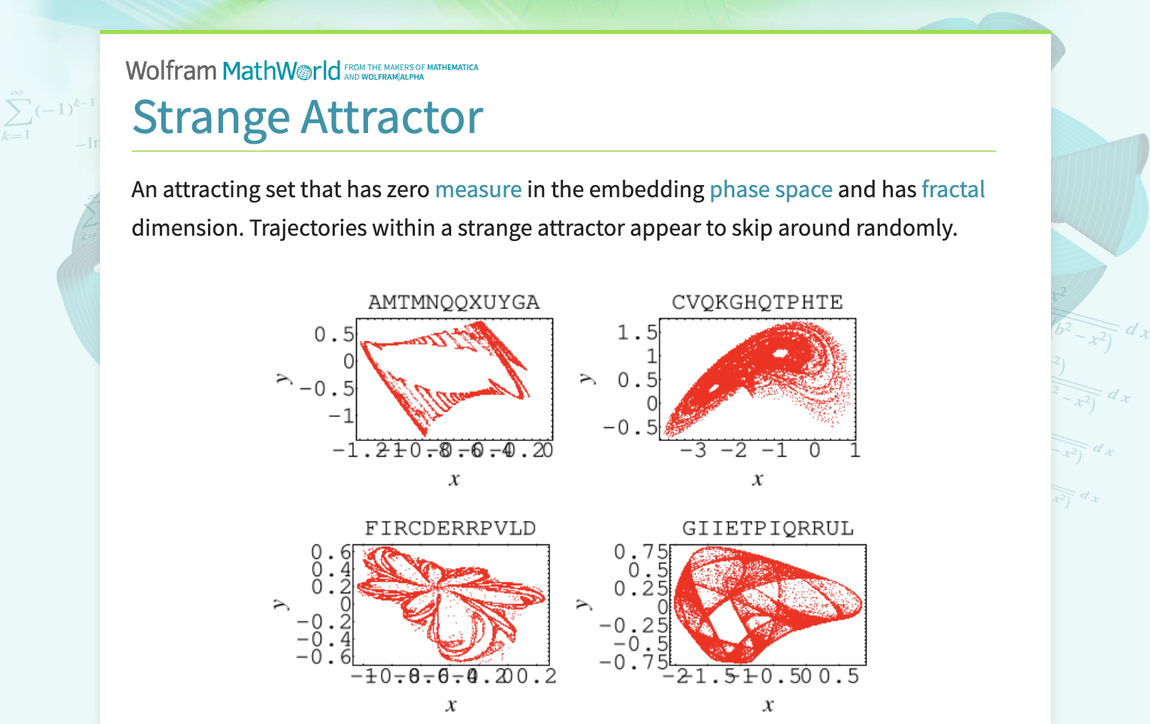 Strange Attractor -- from Wolfram MathWorld