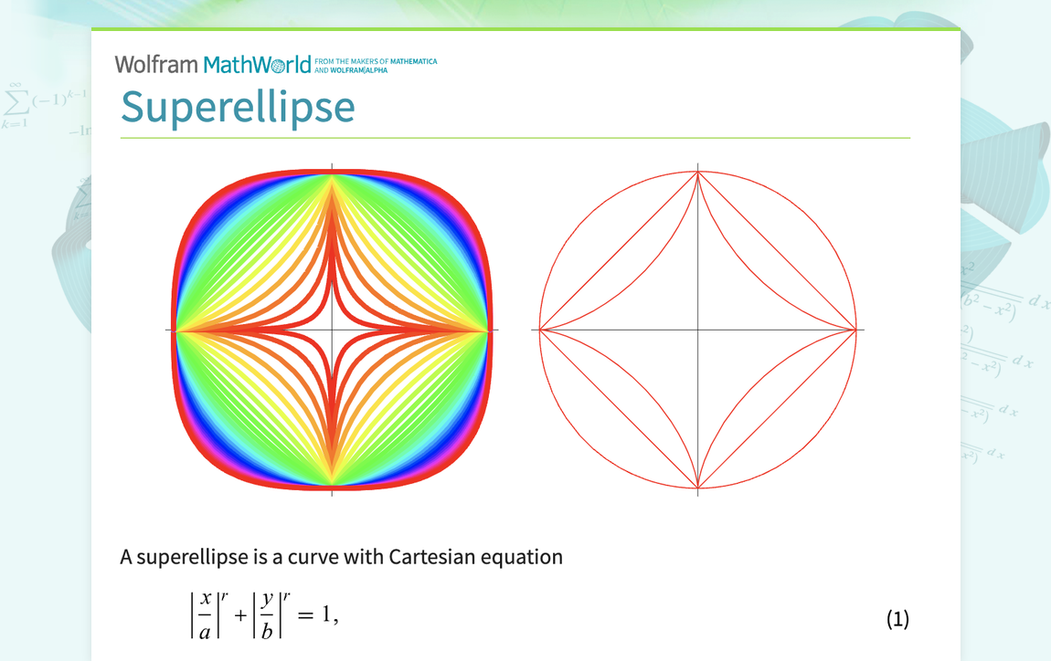 Superellipse -- from Wolfram MathWorld