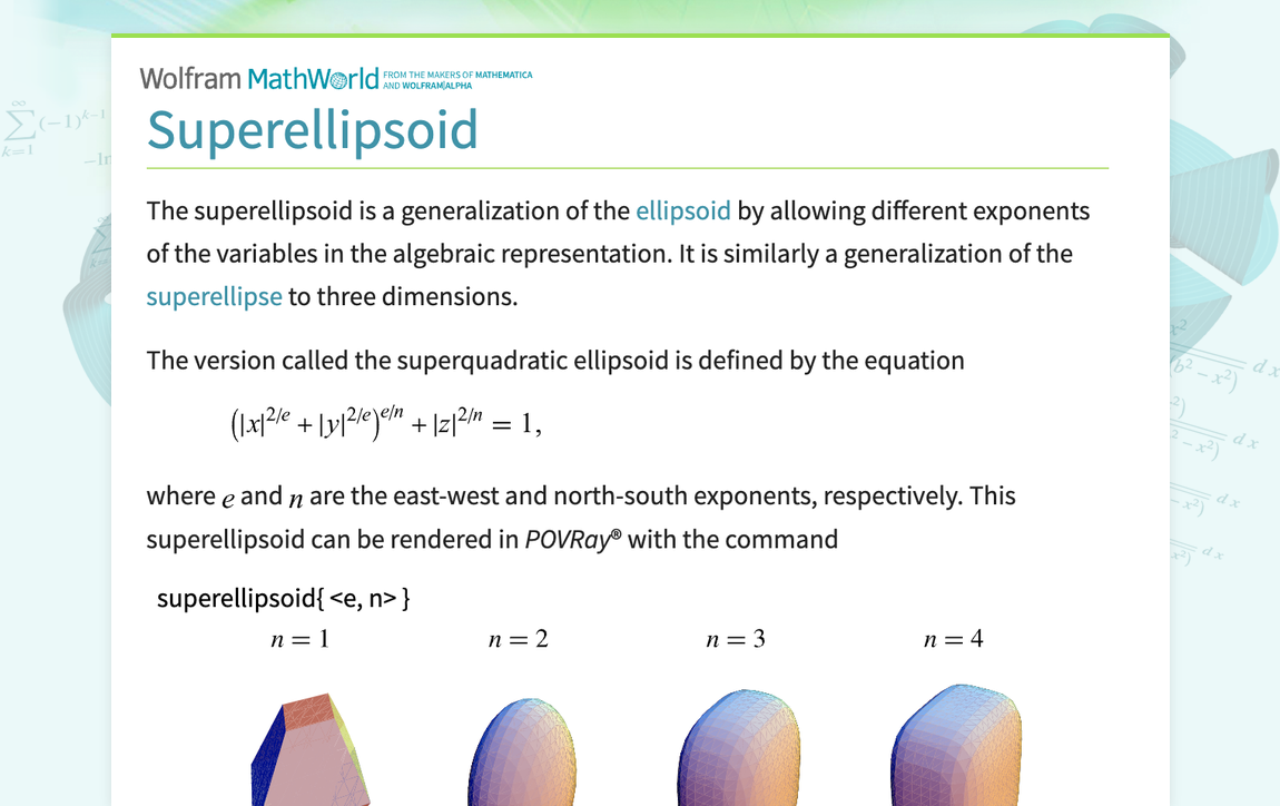 Superellipsoid -- from Wolfram MathWorld