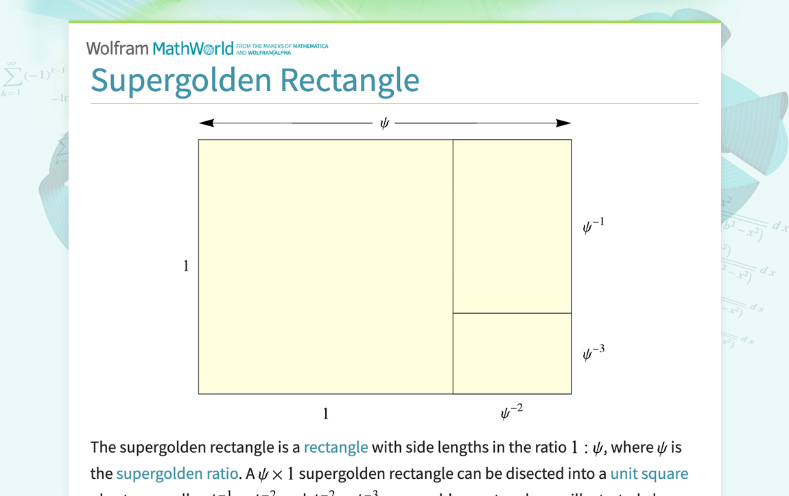 Supergolden Rectangle -- from Wolfram MathWorld
