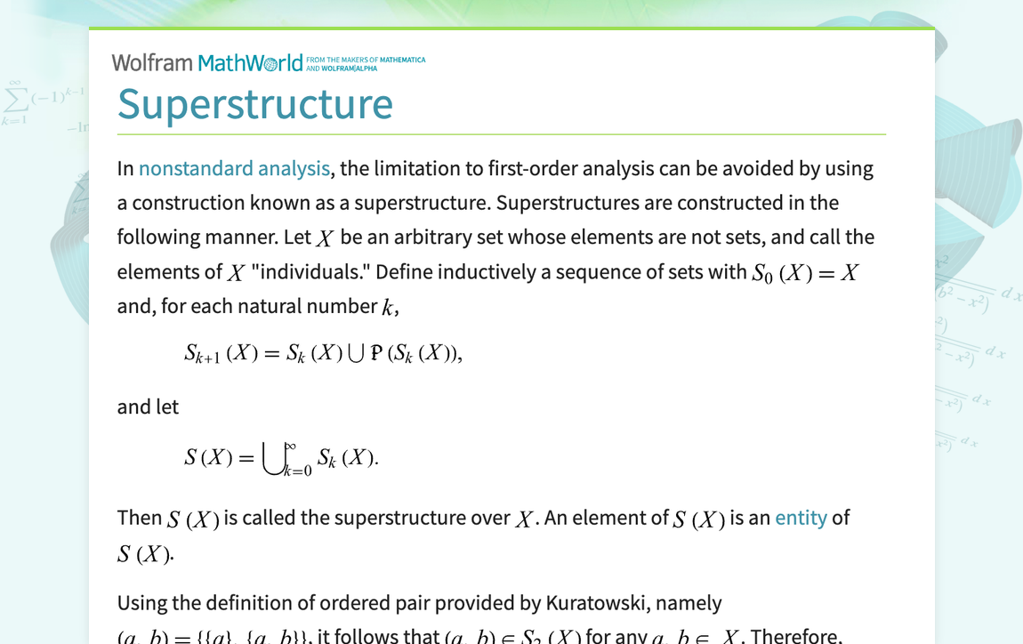 Superstructure -- from Wolfram MathWorld
