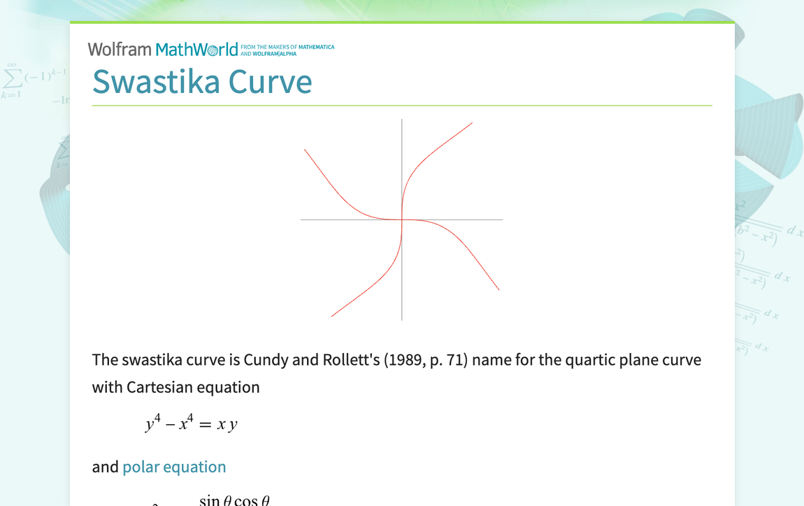 Swastika Curve -- from Wolfram MathWorld