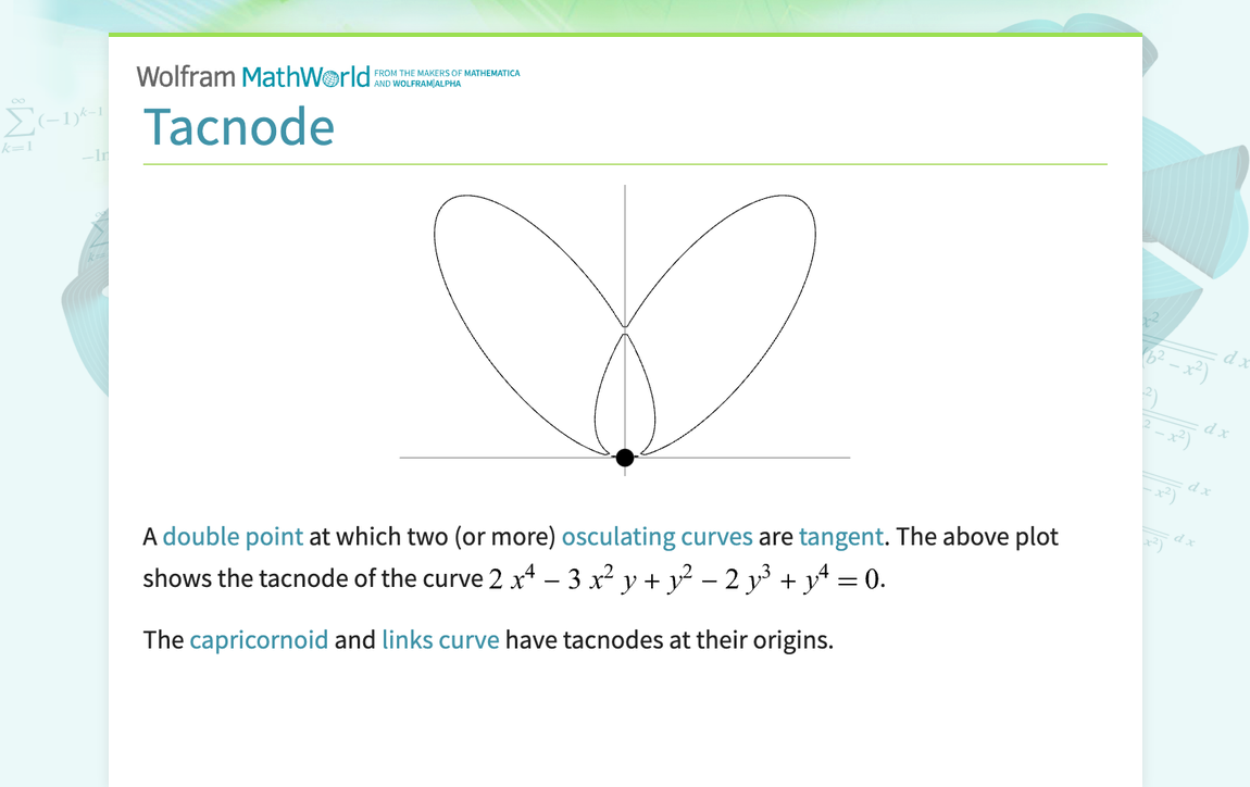 Tacnode -- from Wolfram MathWorld