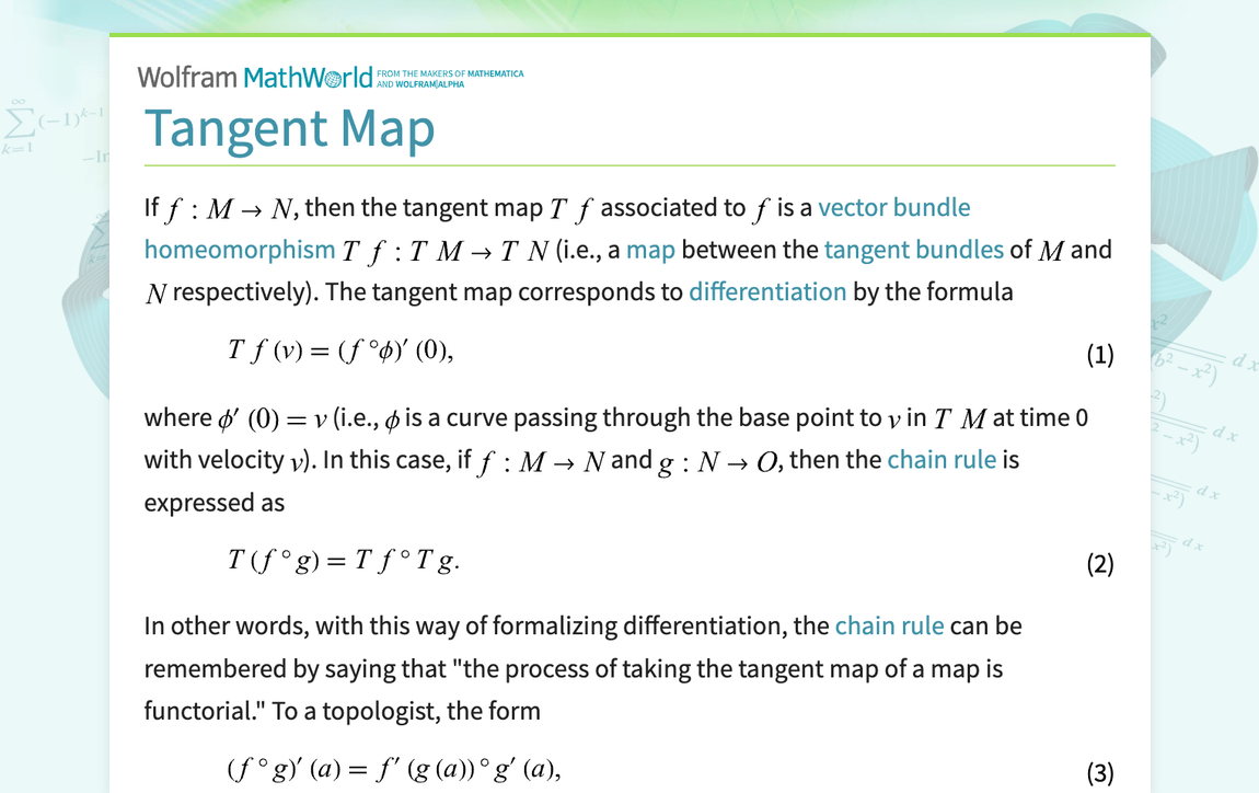 Tangent Map -- from Wolfram MathWorld