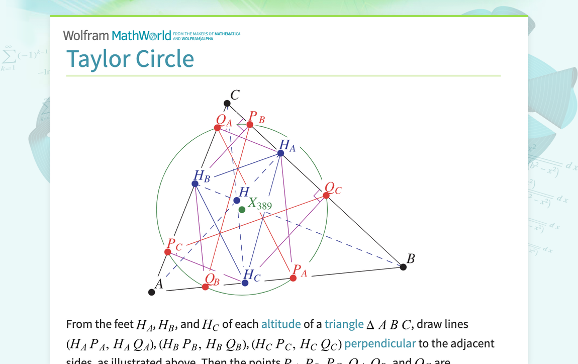 Taylor Circle -- from Wolfram MathWorld