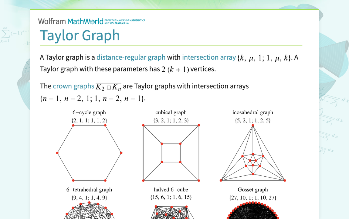 Taylor Graph -- from Wolfram MathWorld