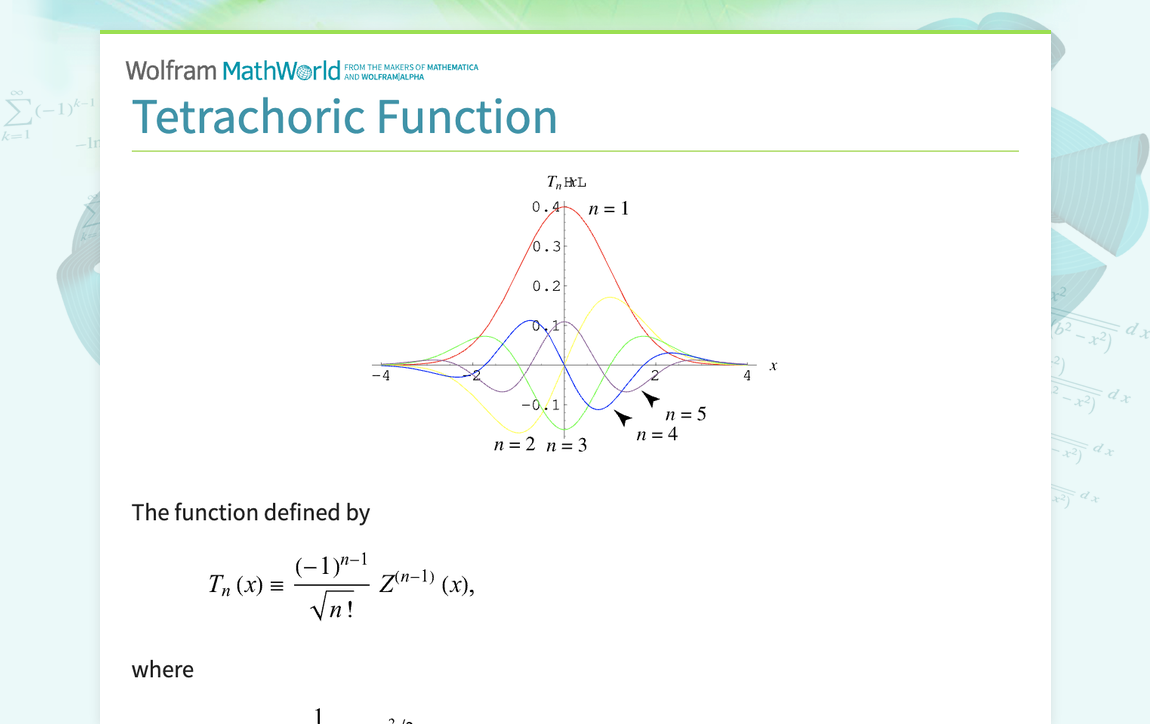 Tetrachoric Function -- from Wolfram MathWorld