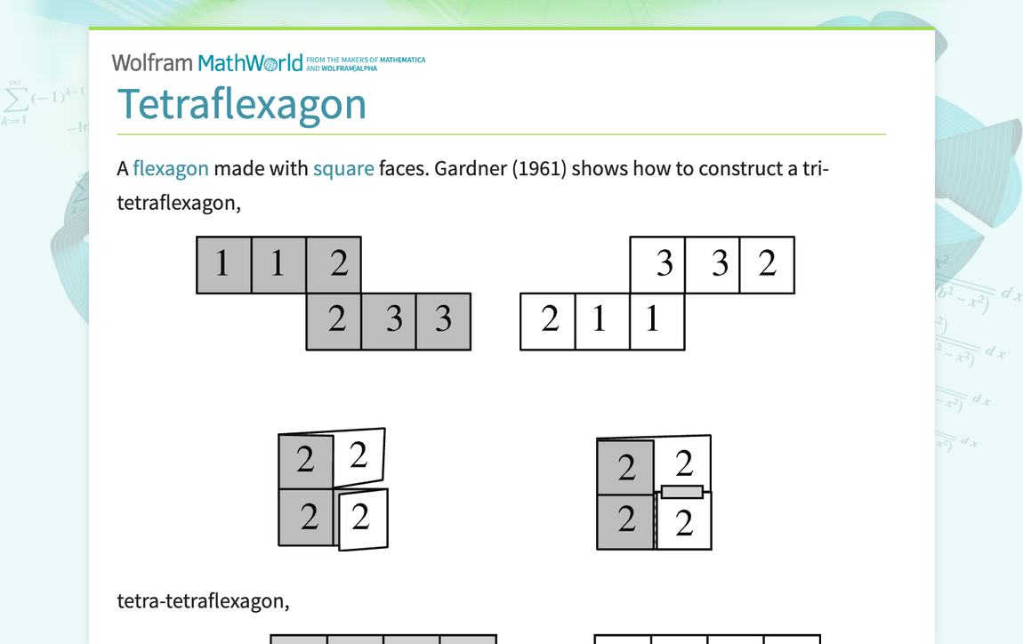 Tetraflexagon -- from Wolfram MathWorld