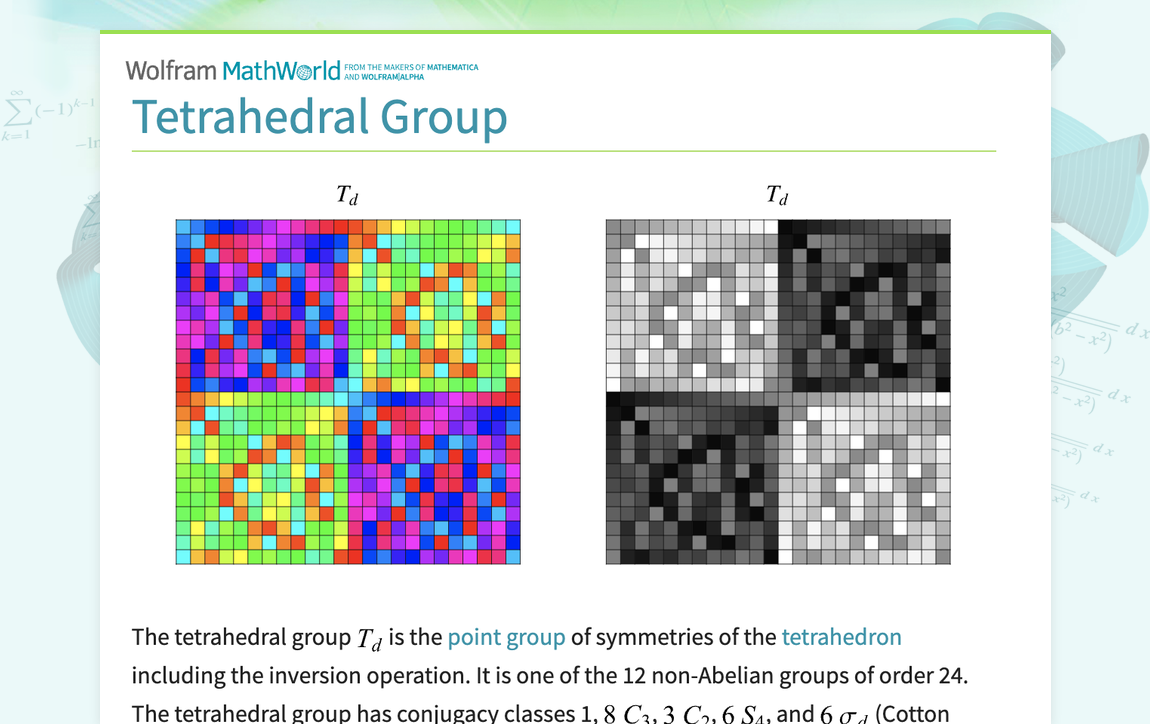 Tetrahedral Group -- from Wolfram MathWorld