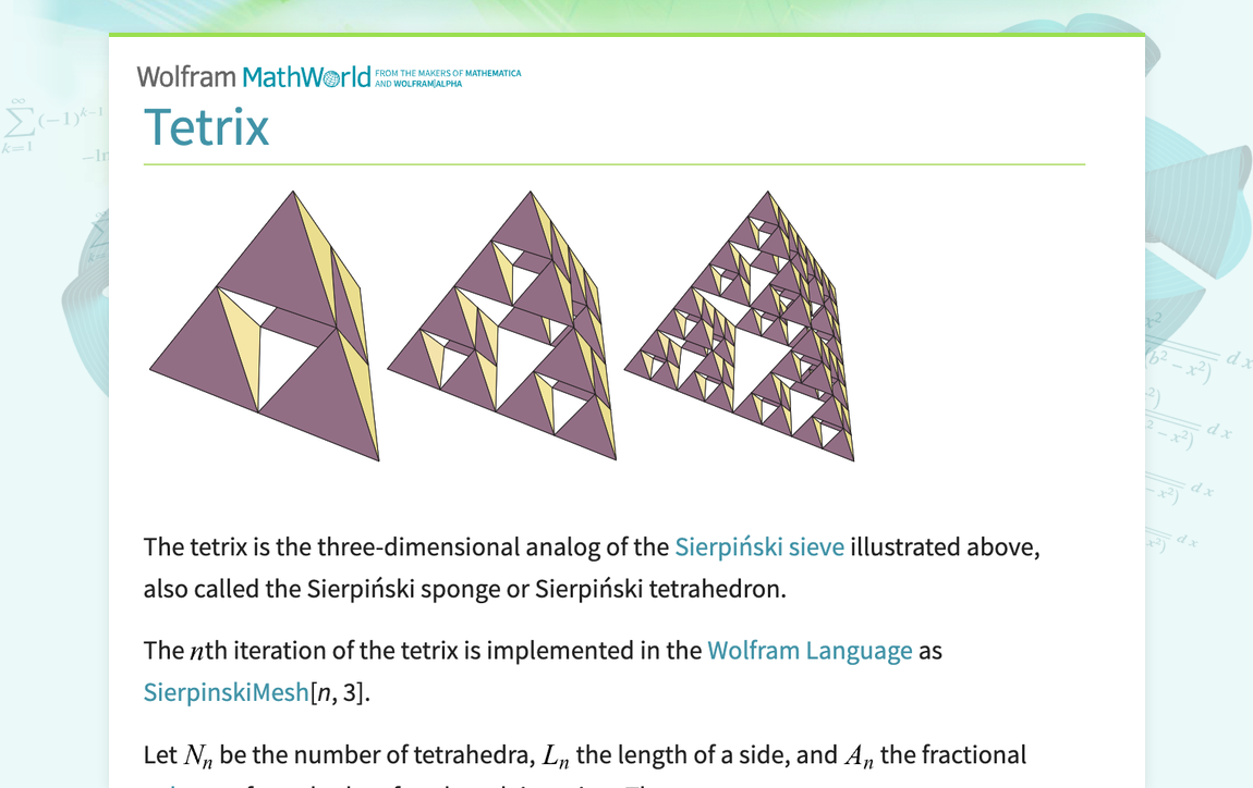 Tetrix -- from Wolfram MathWorld