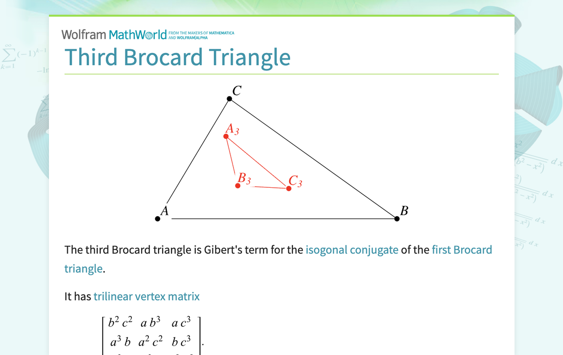 Third Brocard Triangle -- from Wolfram MathWorld
