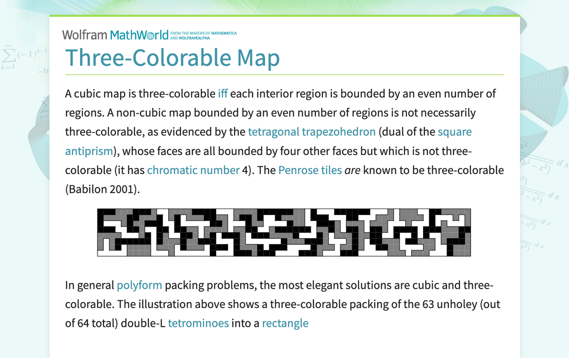 Three-Colorable Map -- from Wolfram MathWorld